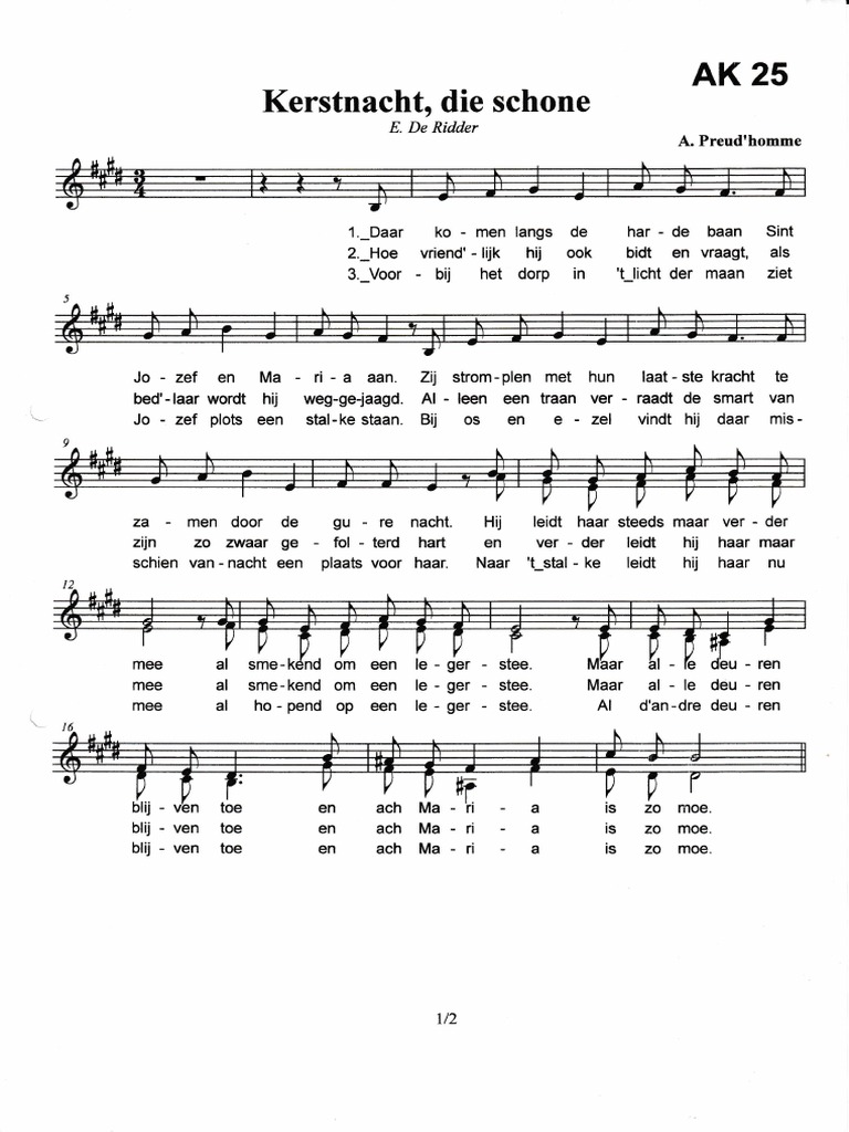 Kerstnacht Die Schone Zang | PDF