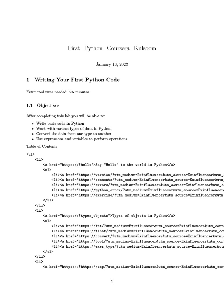 First Python Coursera Kulsoom | PDF | Boolean Data Type | Data Type First Python Coursera Kulsoom | PDF | Boolean Data Type | Data Type