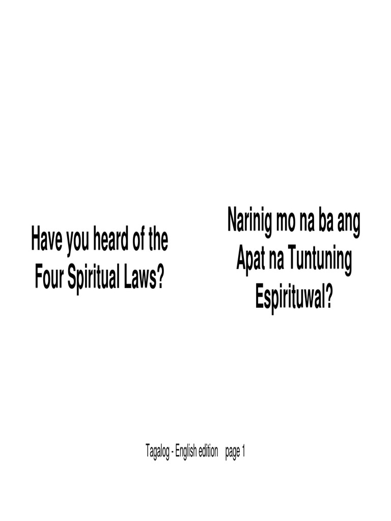 4 Spiritual Law TAGALOG | PDF | Tagalog Language | God