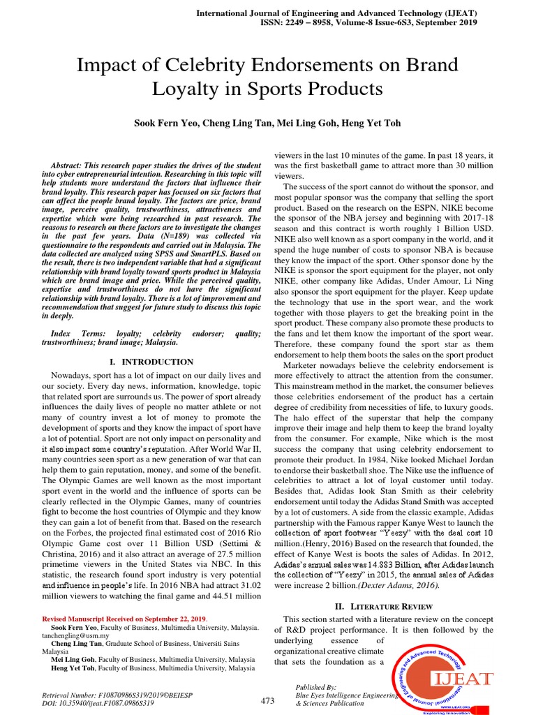 Impact of Celebrity Endorsements On Brand LOYALTY | PDF | Brand | Marketing