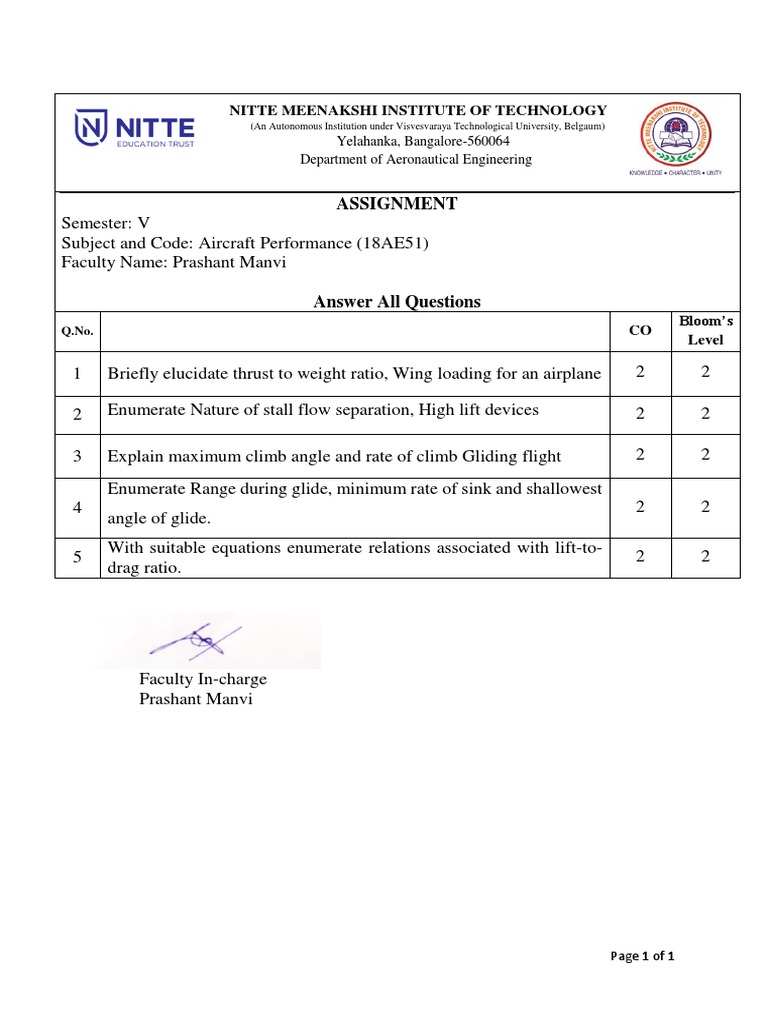 Aircraft Performance Assignment 2 | PDF