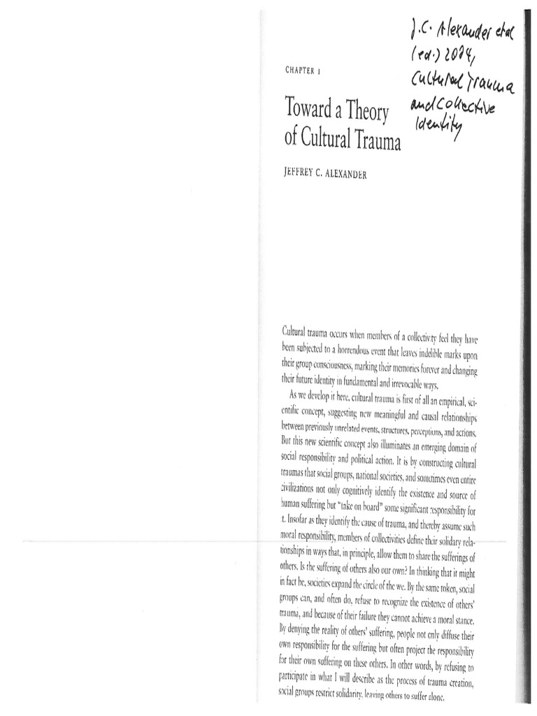 Toward A Theory of Cultural Trauma | PDF