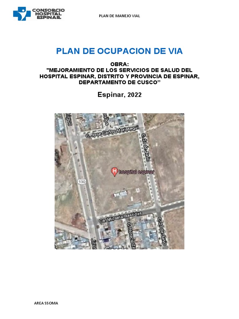 Plan de manejo vial para mejorar servicios de salud en Hospital Espinar, Cusco | PDF | Peatonal ...