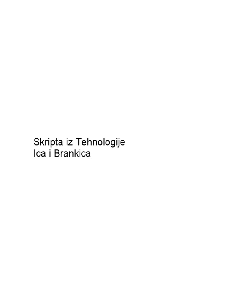 Tehnologija Skripta I&B | PDF