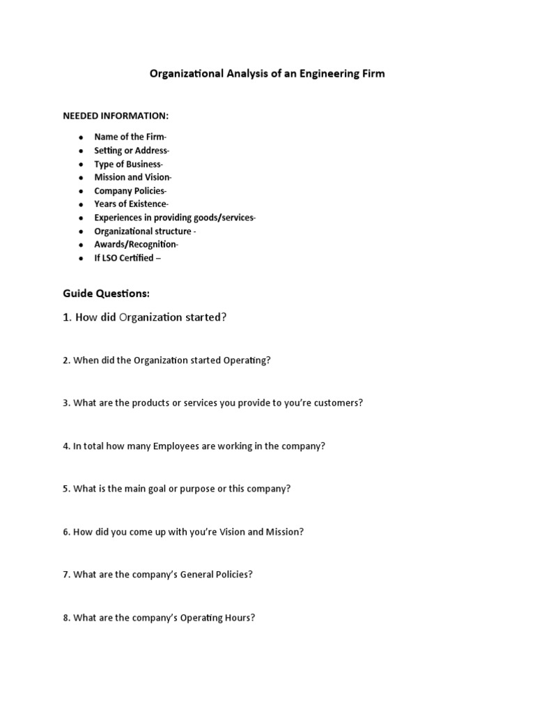 Organizational Analysis of An Engineering Firm | PDF | Career & Growth