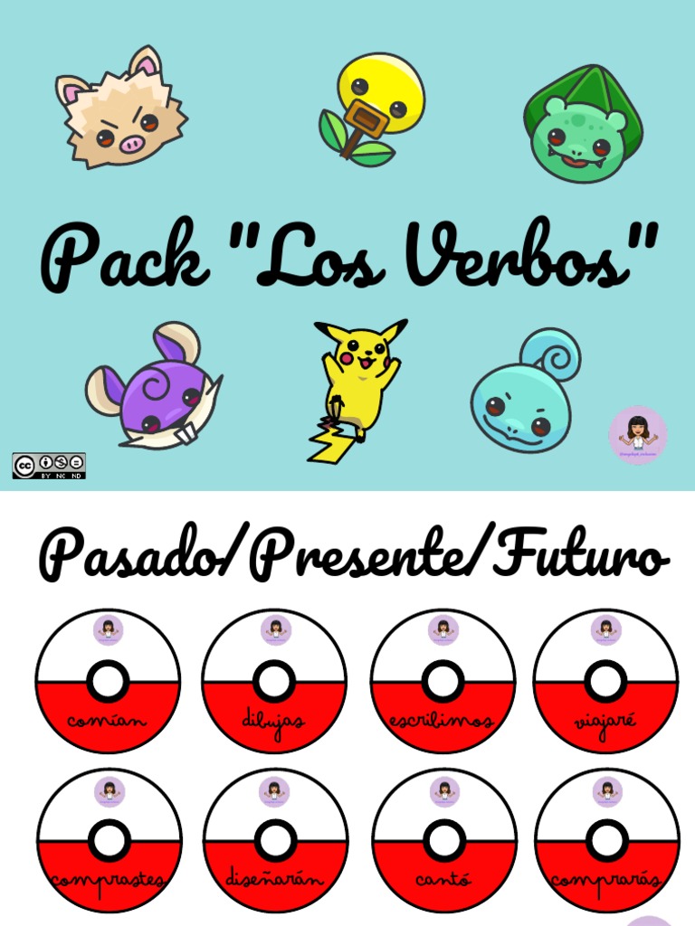 Pack - Los Verbos - Pokémon | PDF