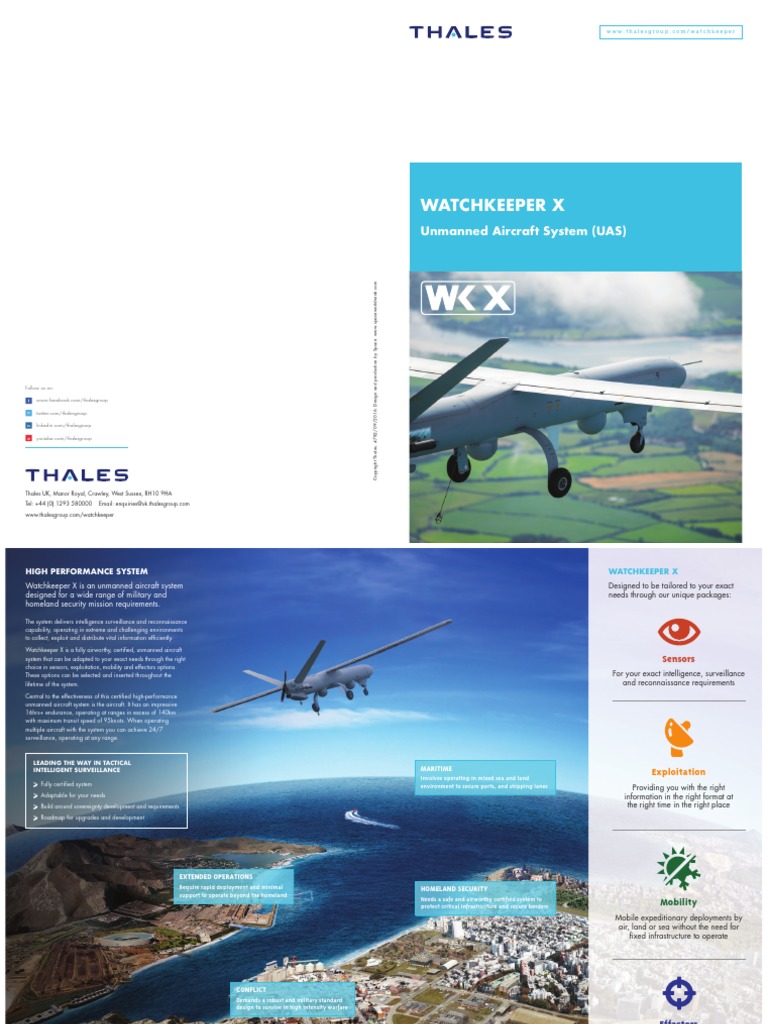 Thales Official Watchkeeper X PDF - WKX Brochure 2017 | PDF | Unmanned ...