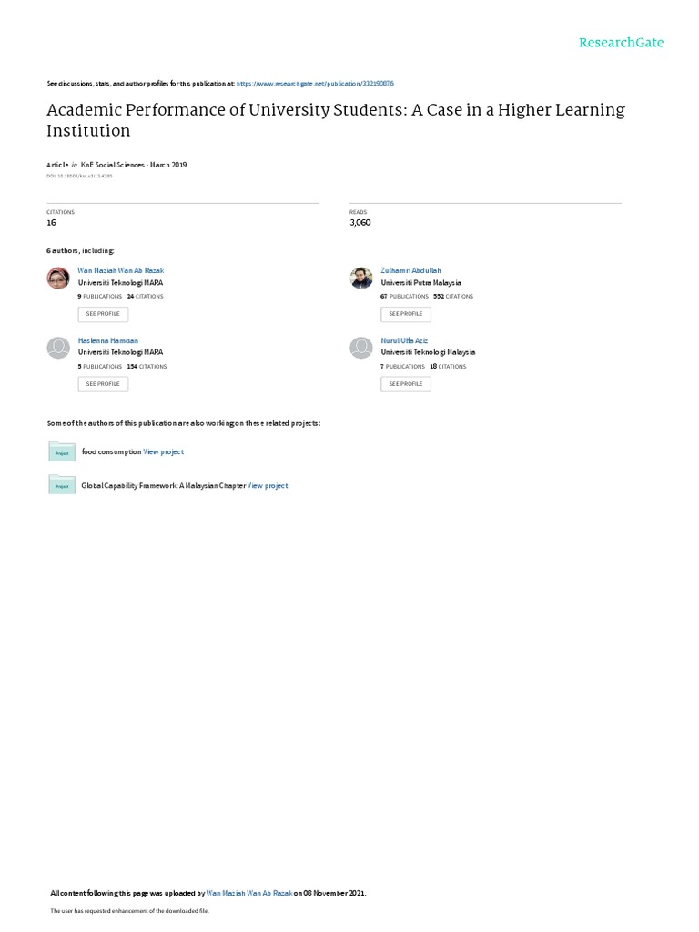 Academic Performance of University Students A Case | PDF | Regression Analysis | Multicollinearity