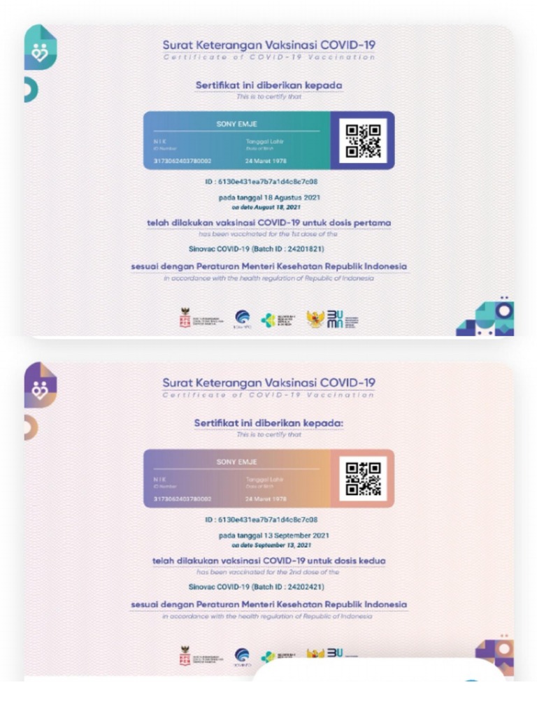 Sertifikat Vaksin | PDF