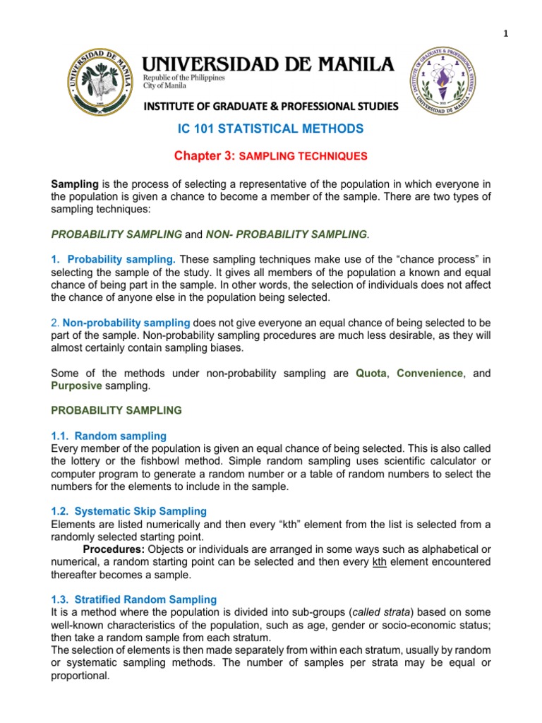 Chapter 3 RESEARCH | PDF | Sampling (Statistics) | Statistics