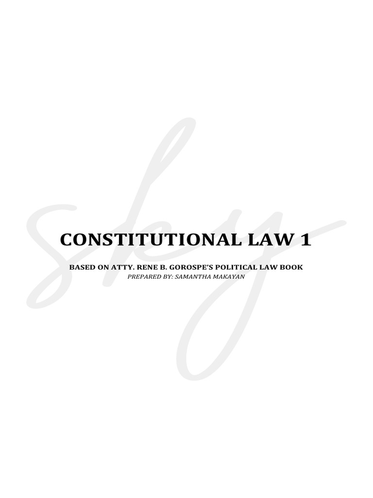 Constitutional Law 1 (Sky Notes) | PDF | Commission On Elections ...