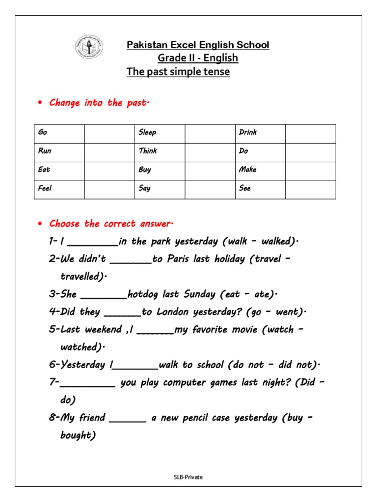 Past Simple Tense | PDF