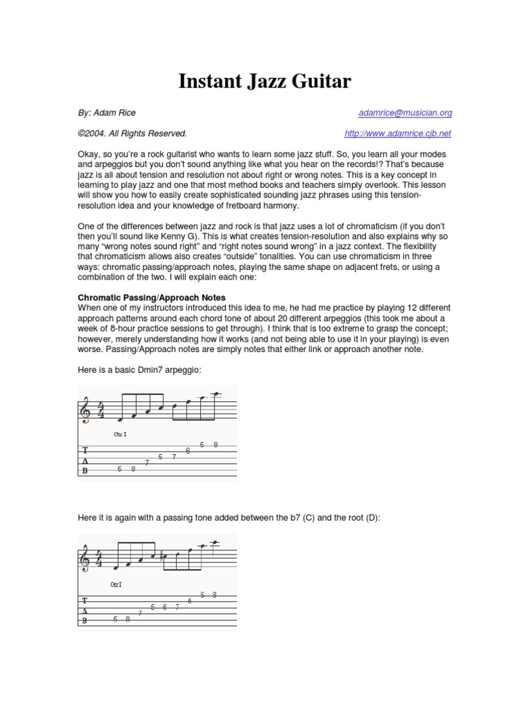 Adam Rice - Instant Jazz Guitar | PDF | Jazz | Musicology