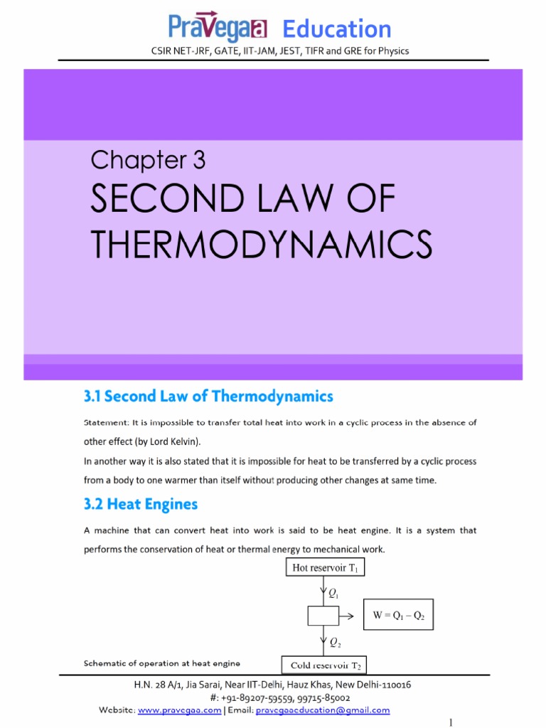Second Law Of Thermodynamics Pdf