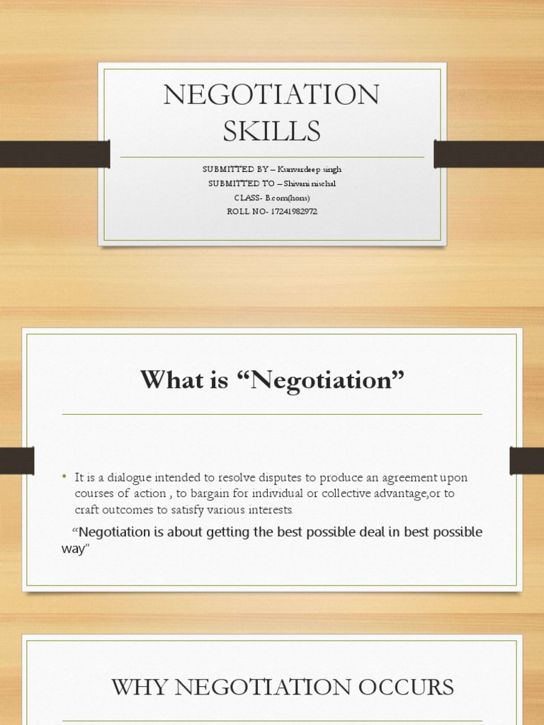 Negotiation Skills Overview and Strategies | PDF