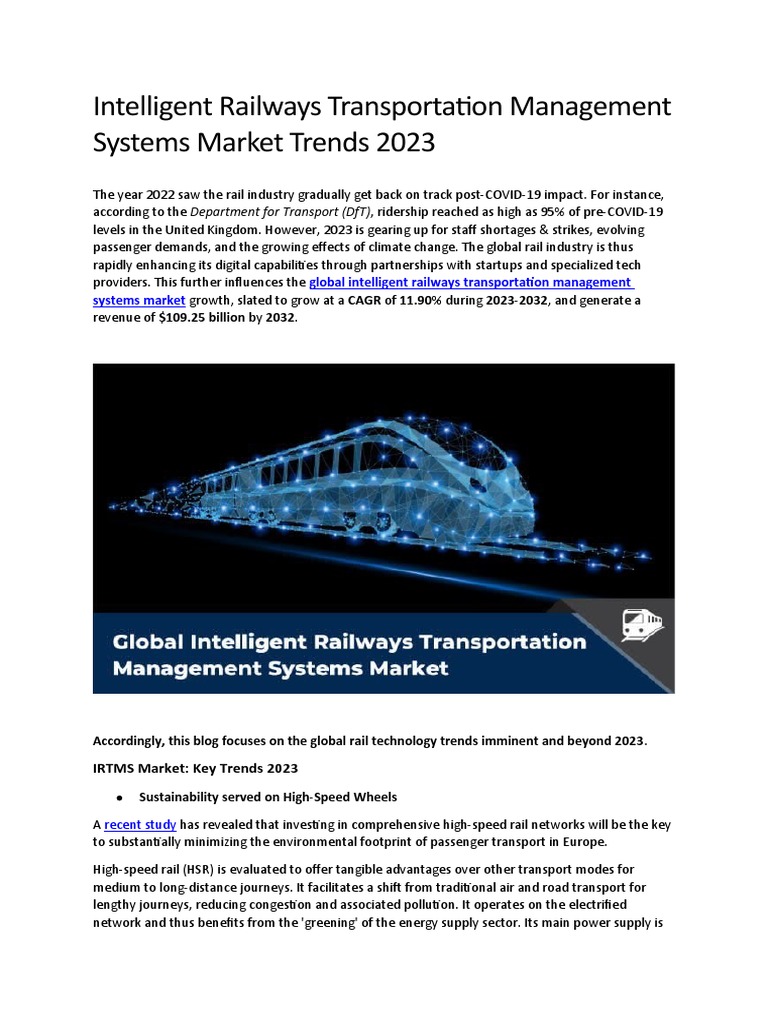 Intelligent Railways Transportation Management Systems Market Trends ...