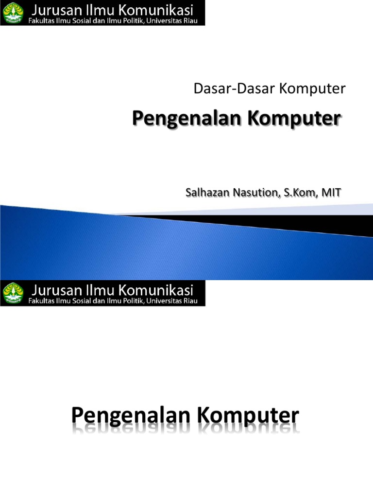 Dasar-Dasar Komputer - Pengenalan Komputer | PDF