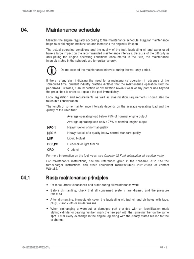 Wärtsilä Engine Maintenance Guide | PDF | Business