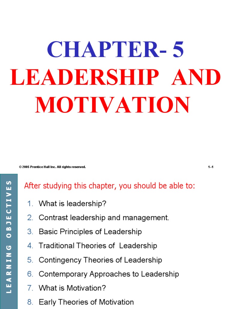 Chapter 5-Leadership and Motivation | PDF | Leadership | Motivational