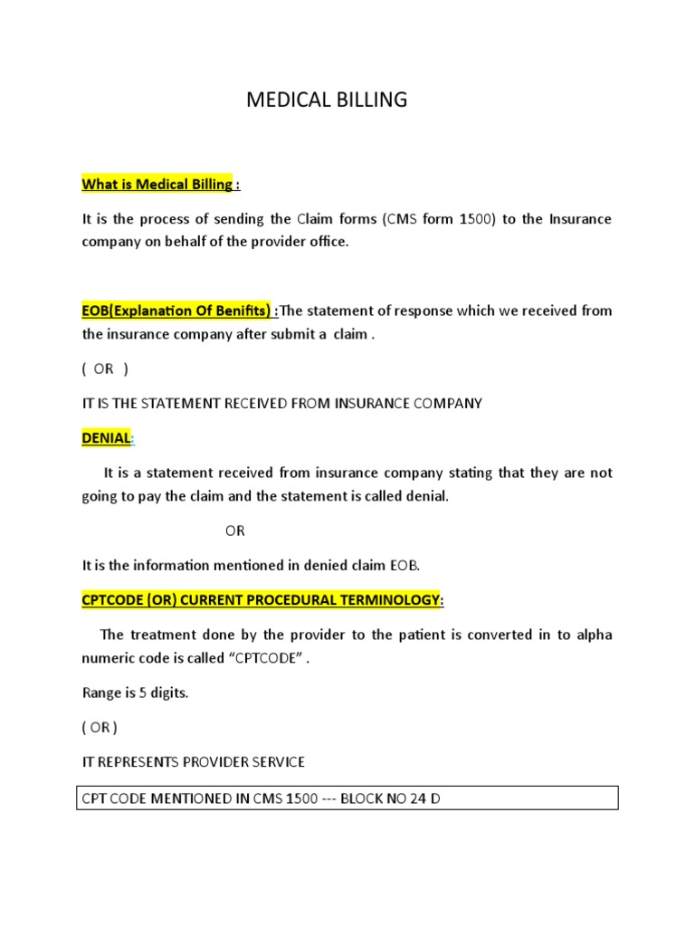 Medical Billing | PDF | Medicare (United States) | Managed Care