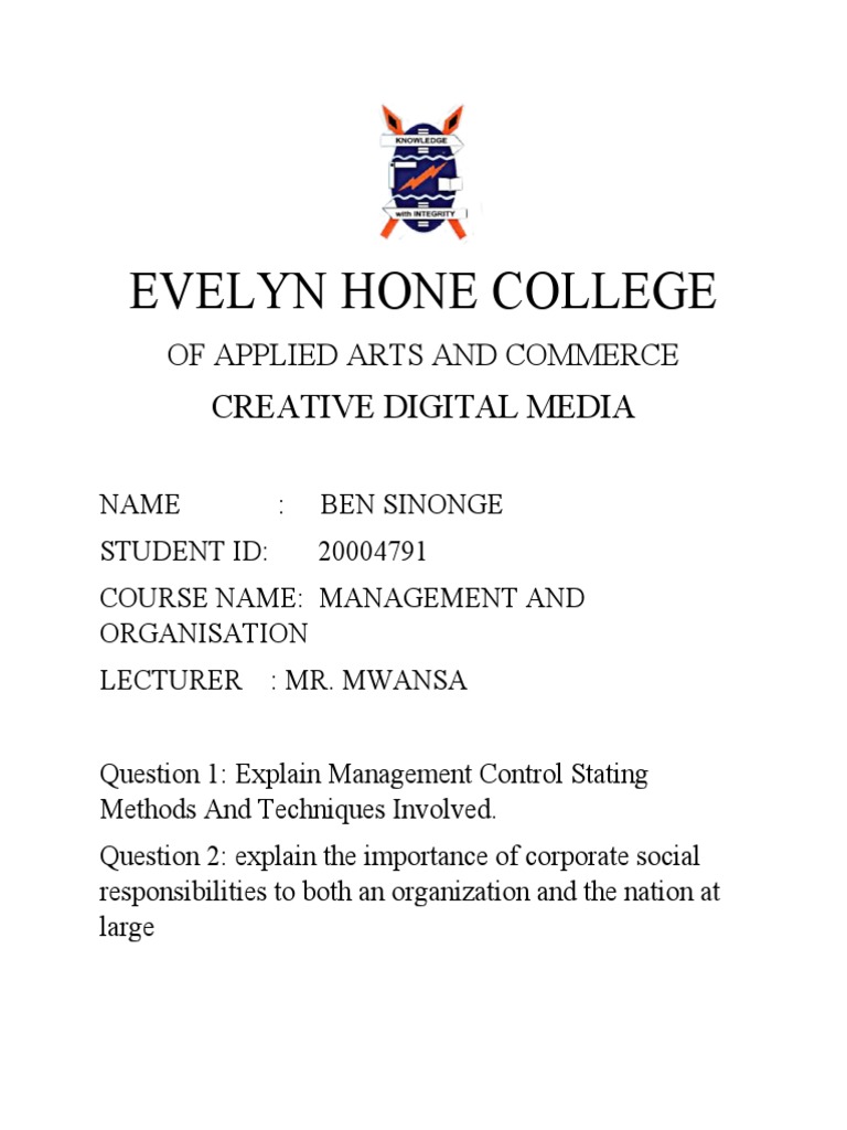 EVELYN HONE COLLEGE Ben | PDF