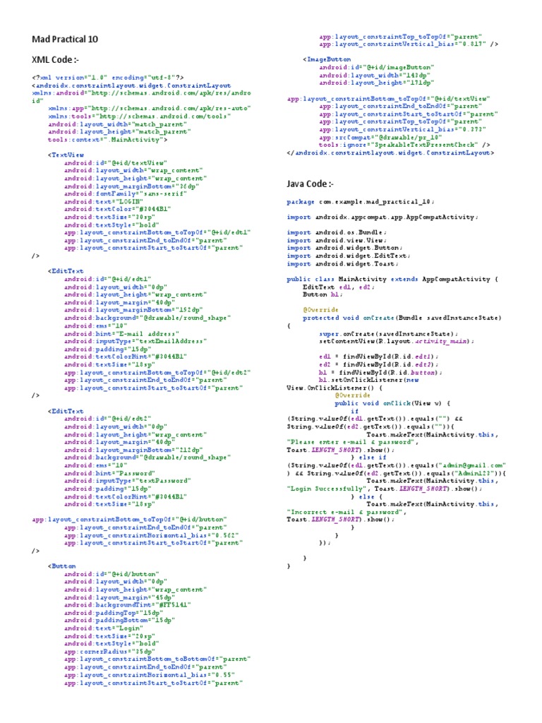 Mad Practical 10 Pdf Android Operating System Computer Science