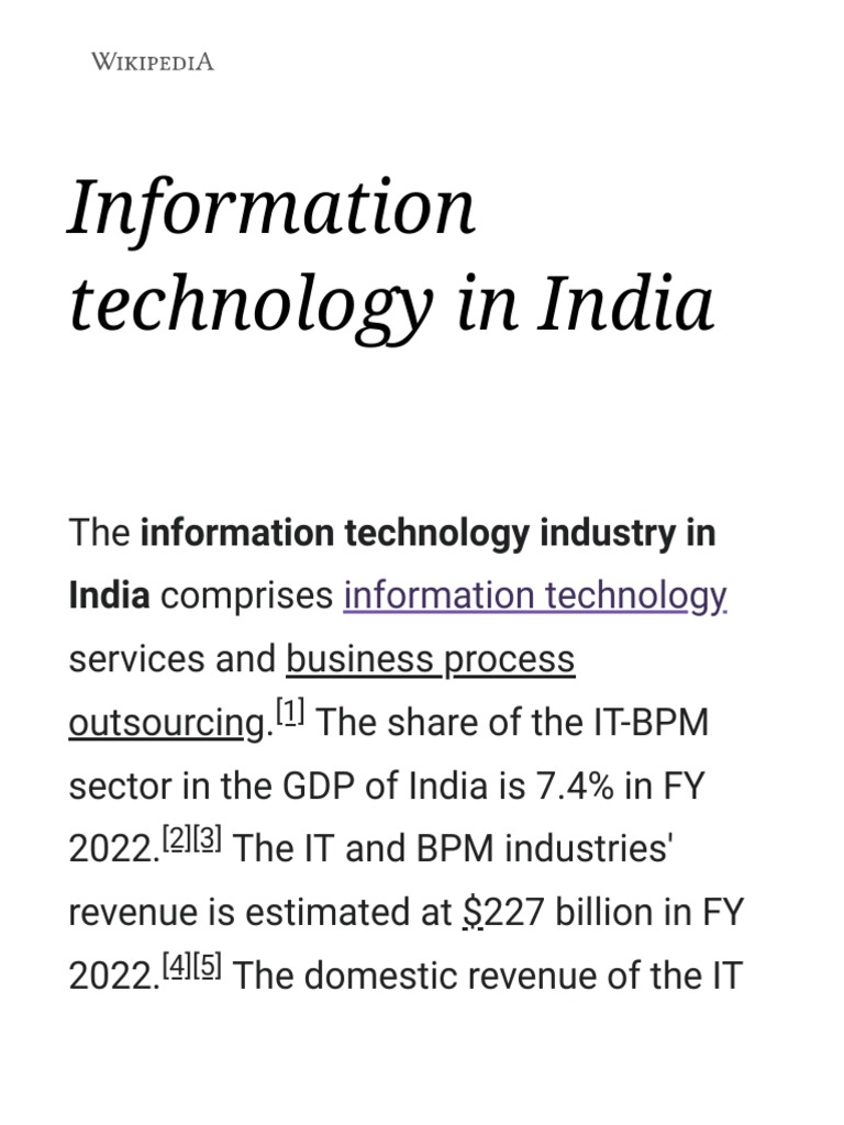 Information Technology in India | PDF | Business | Economy Of India