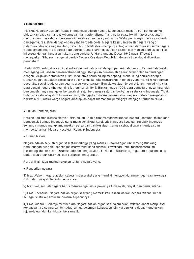 Hakikat NKRI Hani | PDF