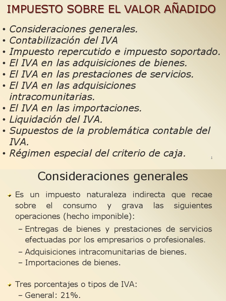 Tema 1 IVA | PDF | Impuesto al valor agregado | Contabilidad
