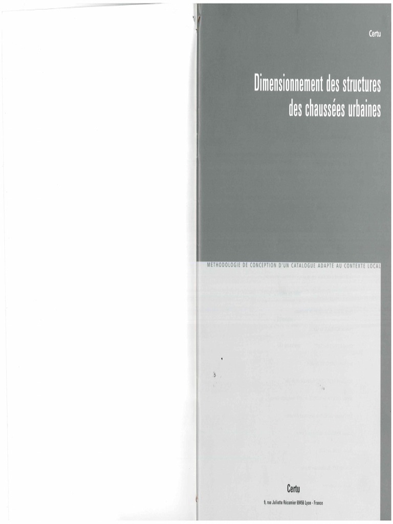 Dimensionnement Des Structures Des Chaussees Urbaines - Certu | PDF