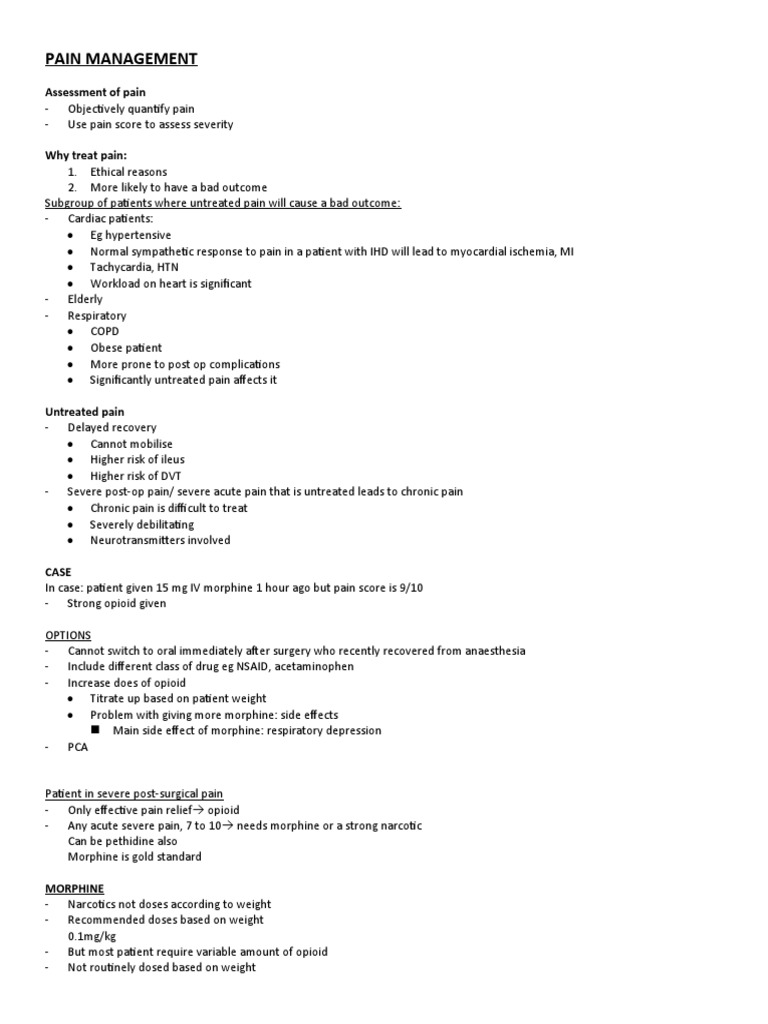 Tutorial 4 - Pain Management | PDF | Opioid | Analgesic