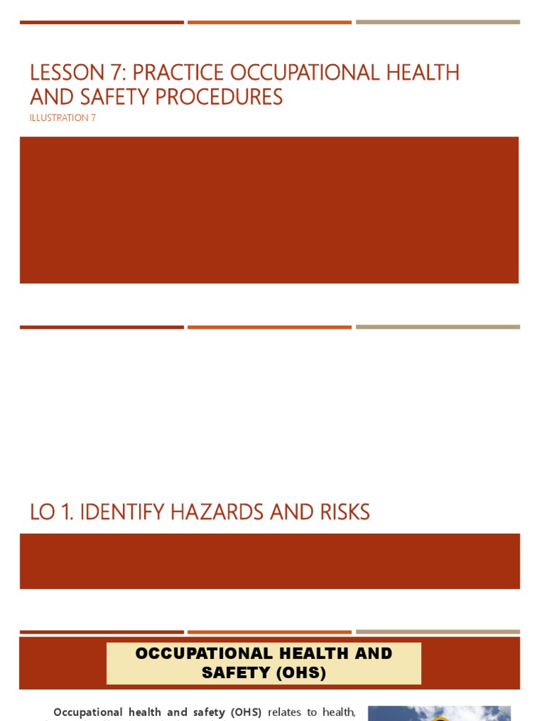 Lesson 7: Practice Occupational Health and Safety Procedures | PDF | Occupational Safety And ...