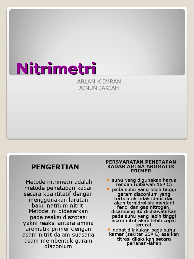 Titrasi Nitrimetri | PDF