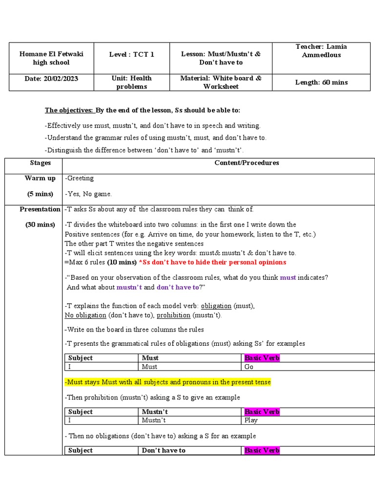 Reflexive Pronouns Lesson Plan | PDF | Subject (Grammar) | Linguistic ...