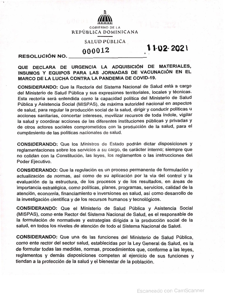 Resolucion No 000012 2021 2 | PDF