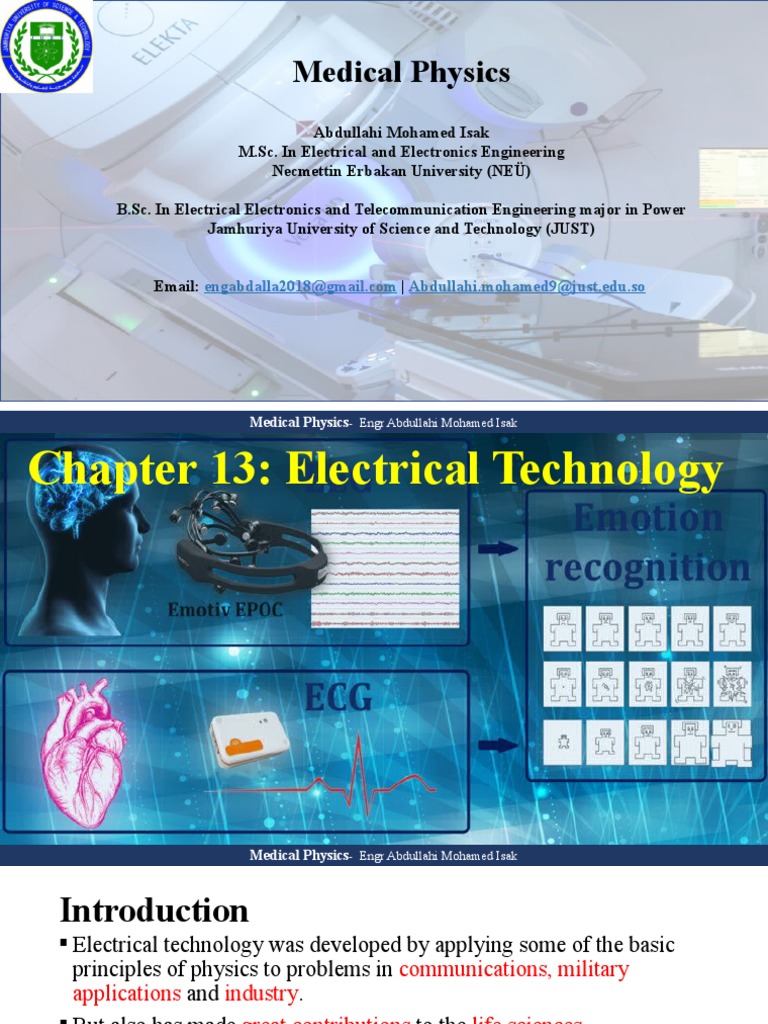 Electrical Technology in Medical Physics | PDF | Electrocardiography ...