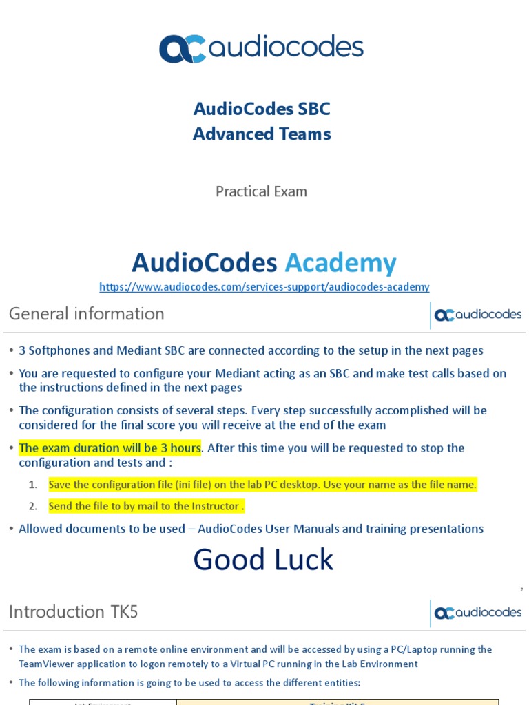 SBC Advanced Teams Practical Exam Dec 2022 | PDF | Session Initiation Protocol | Port (Computer ...