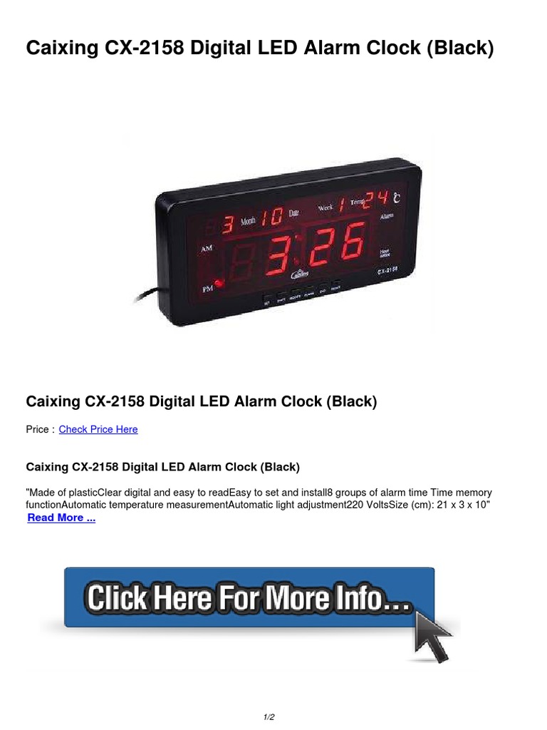 Caixing CX-2158 Digital Clock Guide | PDF