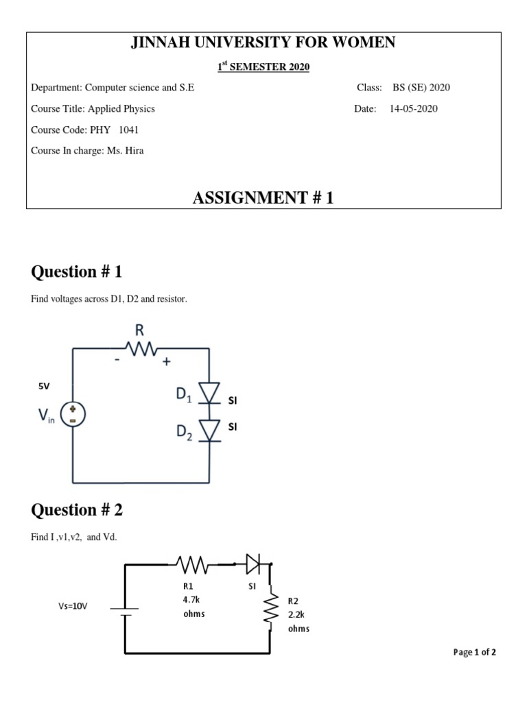 Applied Physics Assignment | PDF