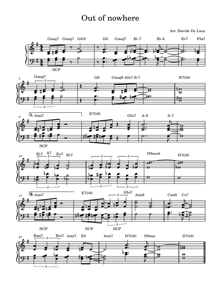 Out of Nowhere (Arrangiamento) | PDF