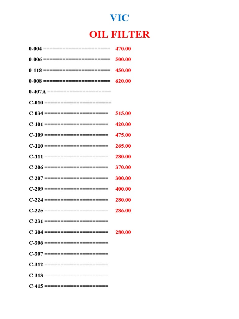 Price List | PDF | Engines | Mechanical Engineering