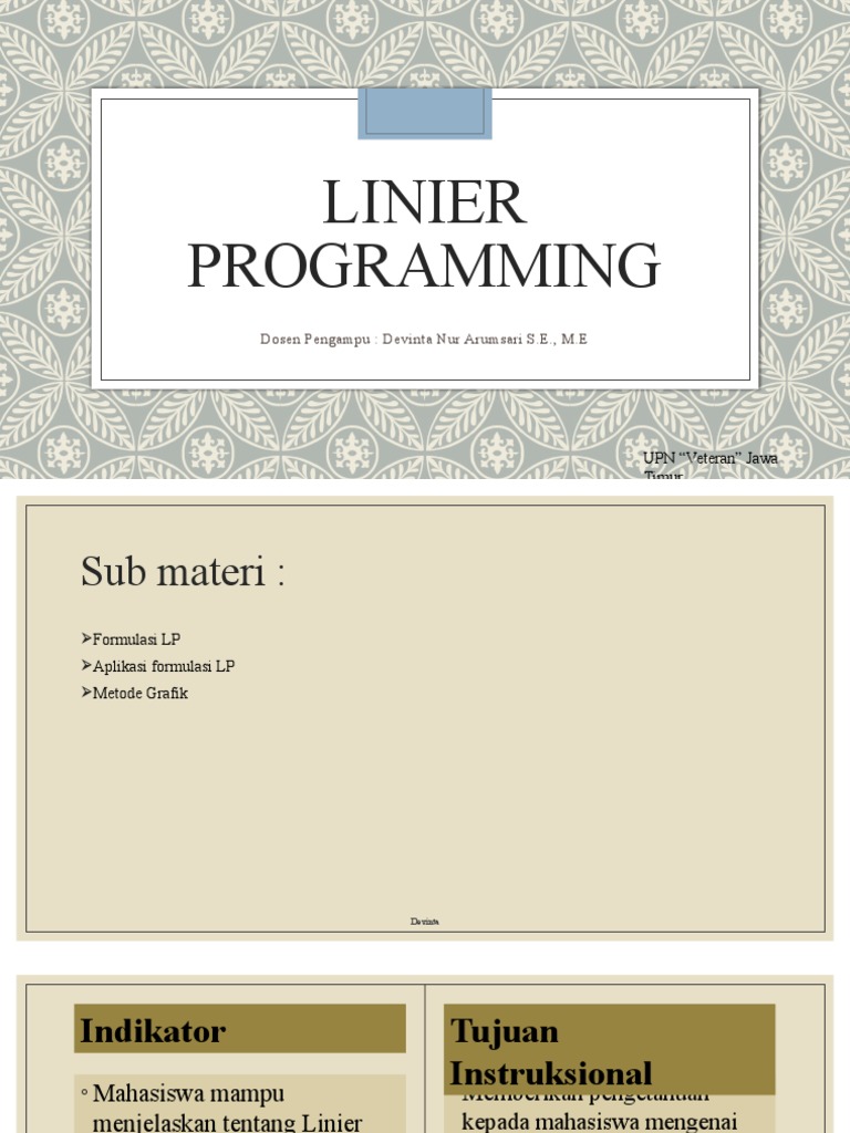 Bab 2 Linier Programming | PDF