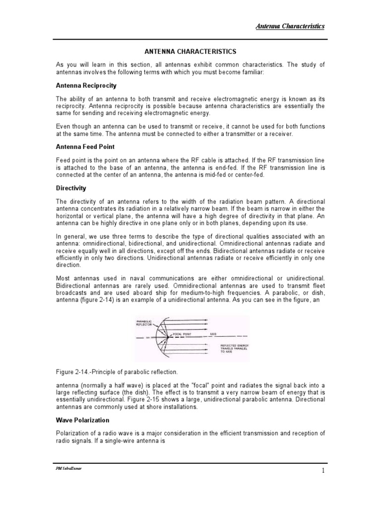 Antenna Characteristics | PDF | Antenna (Radio) | Ultra High Frequency