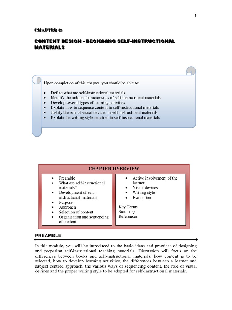 CHAP 8.design - devt.SIM - Ver2 | PDF | Learning | Curriculum