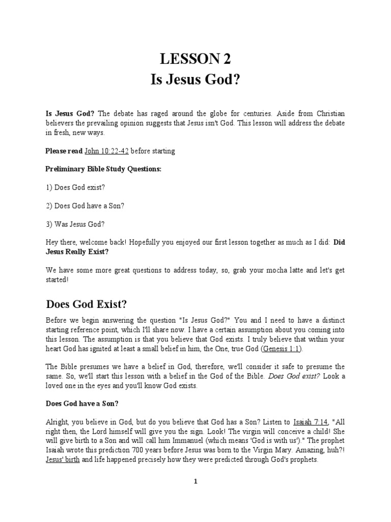 Lesson 4 | PDF | Jesus | God The Father