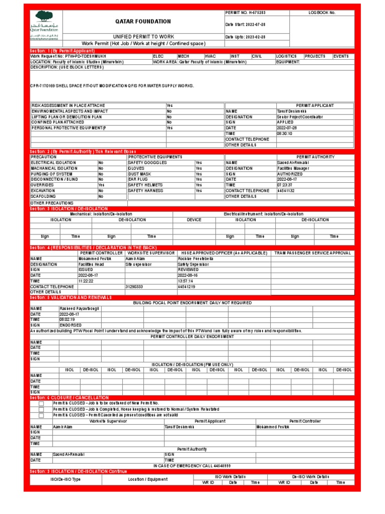 Work Permit | PDF | Safety | Manufactured Goods