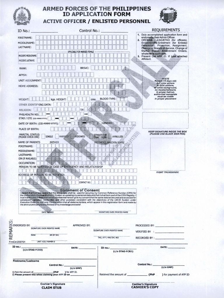 EP - OFFICERS ID Form | PDF