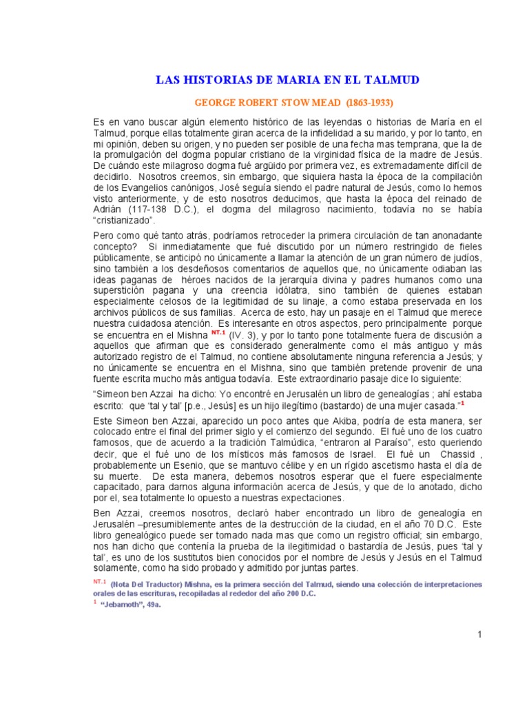 Mead - Maria en El Talmud | PDF | Talmud | Judaísmo