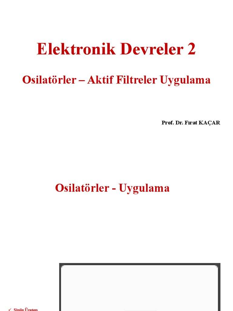 ED2 14.Hafta - Osilatör_Filtre_Uygulama | PDF