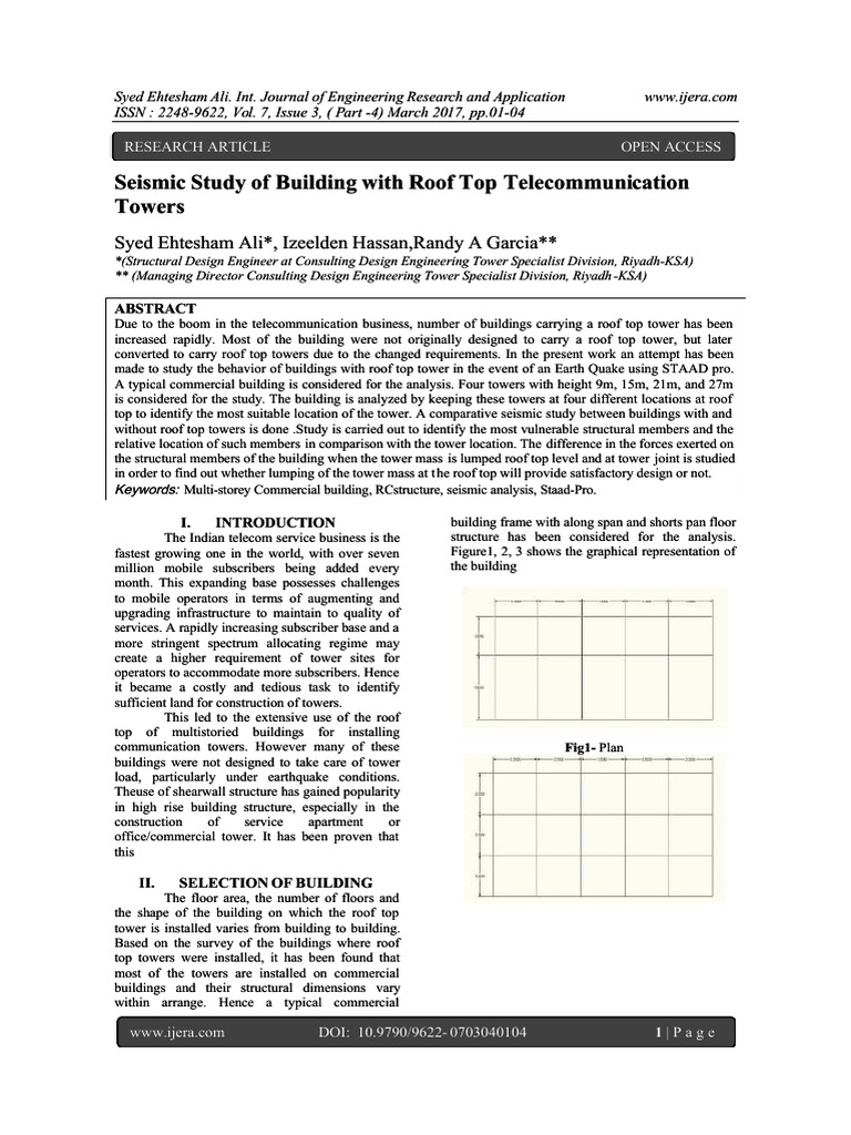 Seismic Analysis of Telecom Towers | PDF | Civil Engineering ...